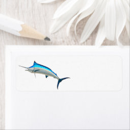 Blue Marlin Game Fish Label | Zazzle