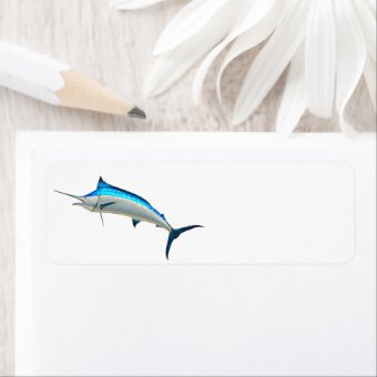 Blue Marlin Game Fish Label | Zazzle