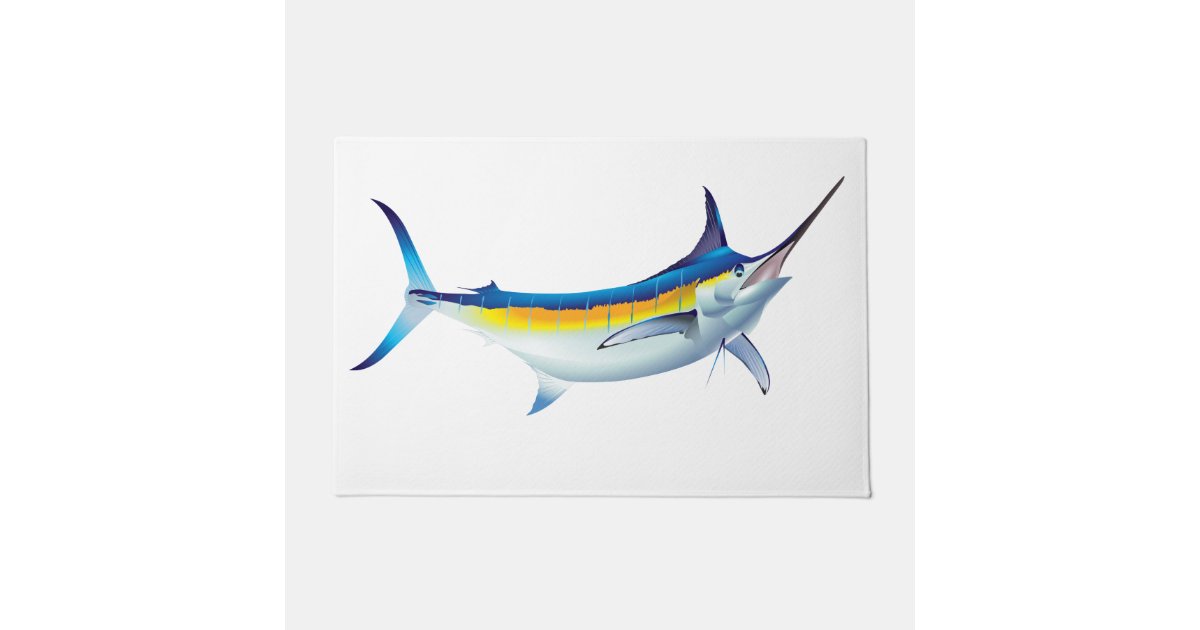 Blue Marlin Profile Doormat | Zazzle