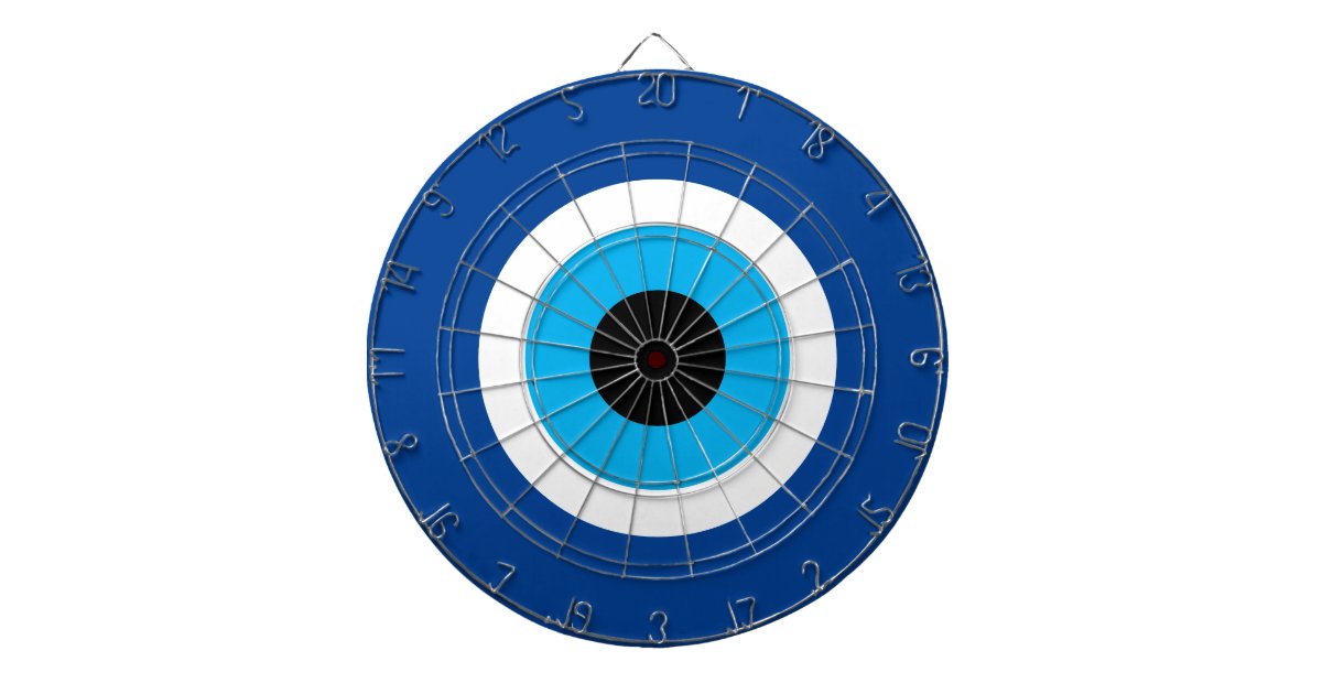 Blue Mati Evil Eye nazar symbol dartboard design | Zazzle