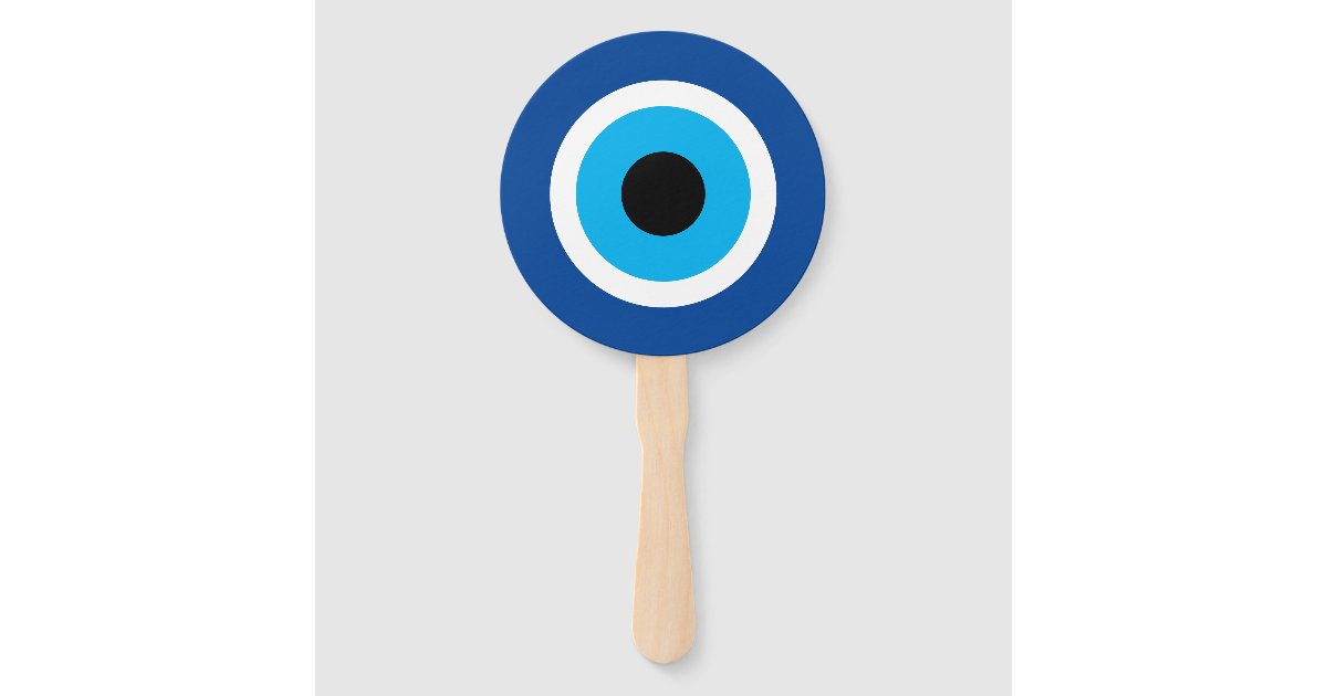 Blue Mati Evil Eye symbol wedding hand fans | Zazzle