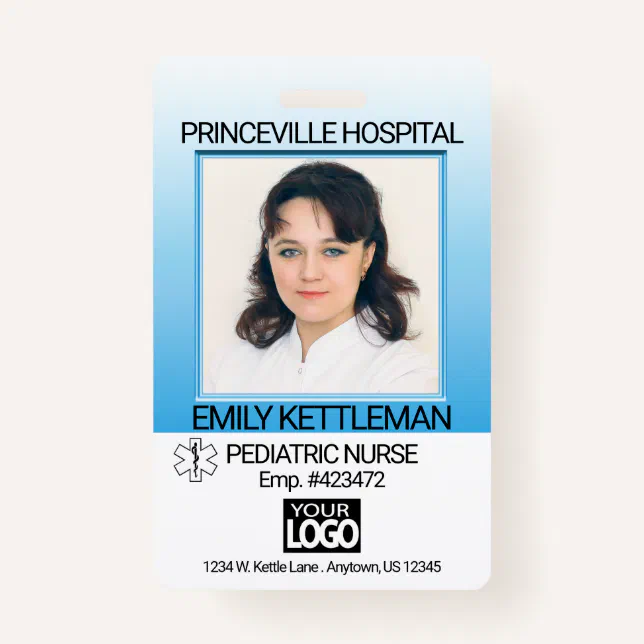 Blue - Medical Field Photo - Nurse Badge | Zazzle