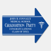 Blue Medical School Graduation Party Arrow Yard Sign | Zazzle