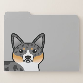 Blue Merle Cardigan Welsh Corgi Cartoon Dog File Folder | Zazzle