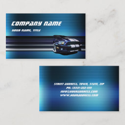 Blue Metal Mustang Car Business Card | Zazzle
