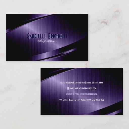Blue Metallic Design-Stainless Steel Look Business Card | Zazzle