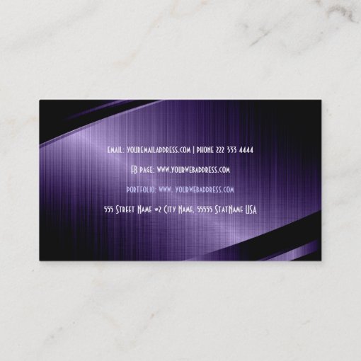 Blue Metallic Design-Stainless Steel Look Business Card | Zazzle