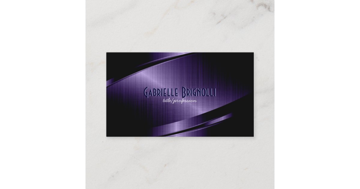 Blue Metallic Design-Stainless Steel Look Business Card | Zazzle