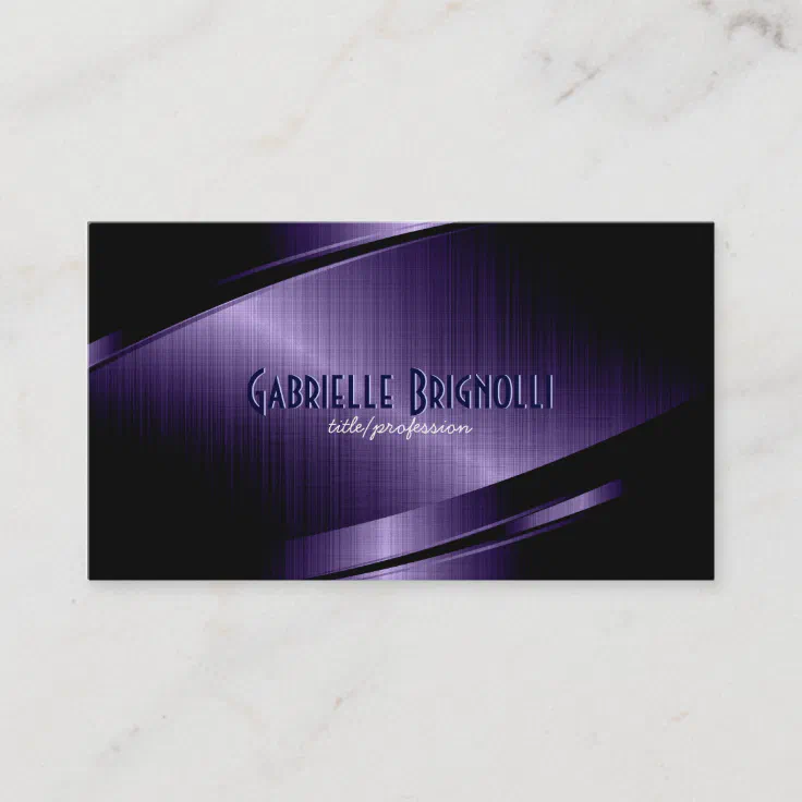 Blue Metallic Design-Stainless Steel Look Business Card | Zazzle