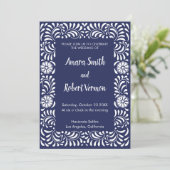 Blue Mexican Talavera wedding invitation | Zazzle