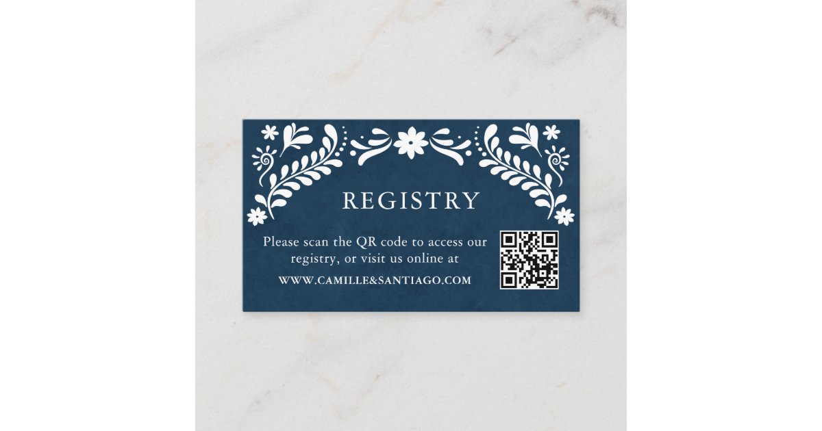 Blue Mexican Wedding Registry Enclosure Card | Zazzle