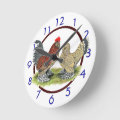 Blue Mille Fleur Bantams Clock | Zazzle