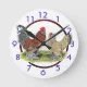 Blue Mille Fleur Bantams Clock | Zazzle