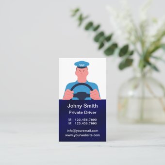 Blue Minimal Uber Driver Business Card | Zazzle