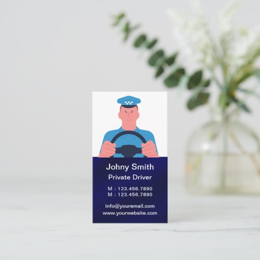 Blue Minimal Uber Driver Business Card | Zazzle