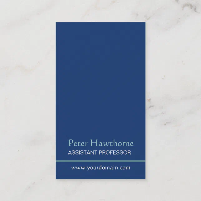 Blue Minimalist Minimal Plain Professional Design Business Card | Zazzle