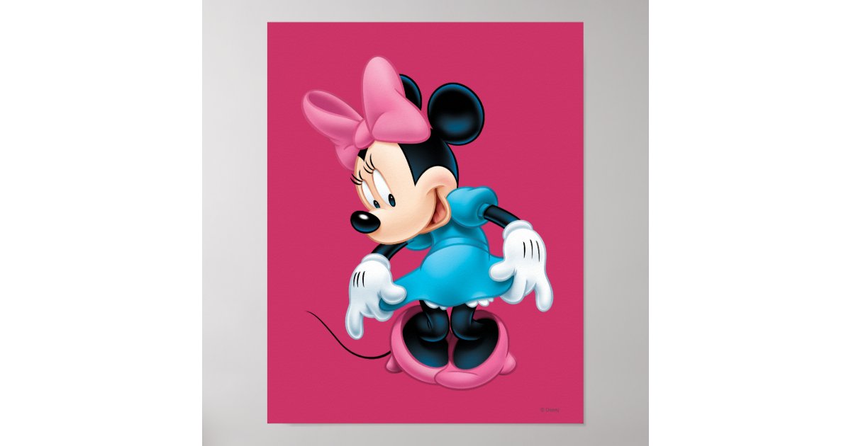 Blue Minnie | Curtseying Poster | Zazzle