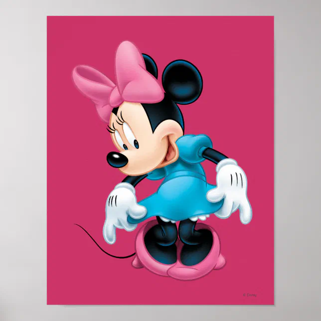 Blue Minnie | Curtseying Poster | Zazzle