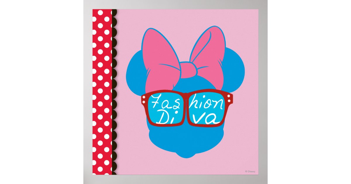 Blue Minnie | Diva Red Sunglasses Poster | Zazzle