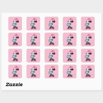 Blue Minnie | Hands on Hips Square Sticker | Zazzle