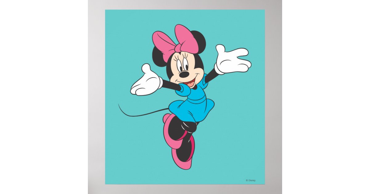 Blue Minnie | Jumping Poster | Zazzle