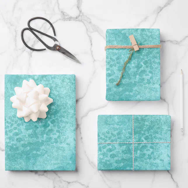 Blue Mint Sea Green Texture Wrapping Paper Sheets | Zazzle