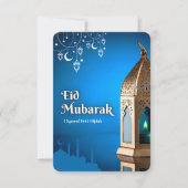 BLUE MODERN EID MUBARAK THANK YOU CARD | Zazzle