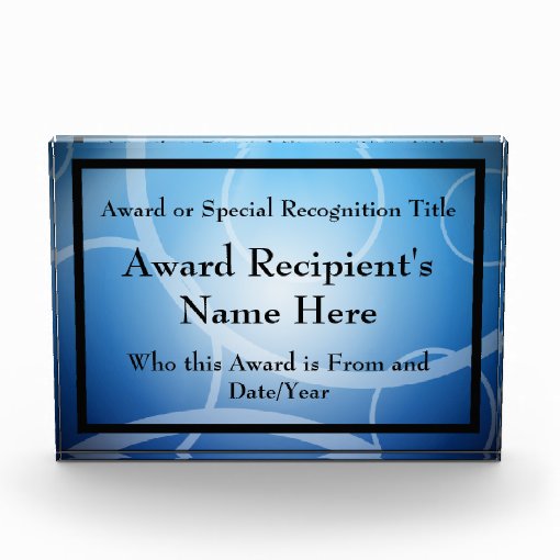 Blue Modern Personalized Acrylic Award Plaque | Zazzle