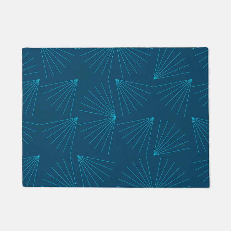 Blue, modern, simple light celebration concept doormat | Zazzle