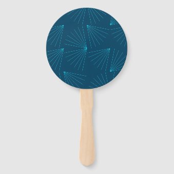 Blue, modern, simple light celebration concept hand fan | Zazzle