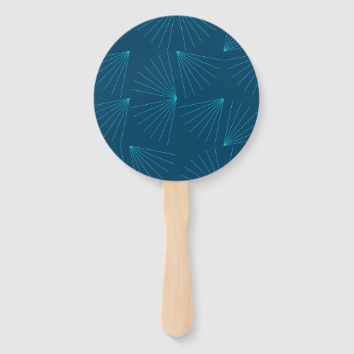 Blue, modern, simple light celebration concept hand fan | Zazzle