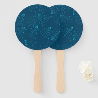 Blue, modern, simple light celebration concept hand fan | Zazzle