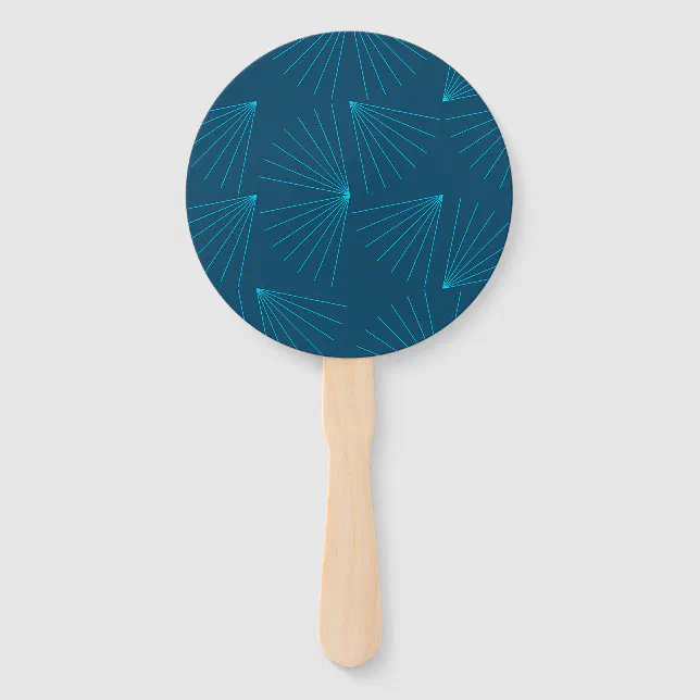 Blue, modern, simple light celebration concept hand fan | Zazzle