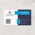 Blue Modern Simple Professional QR code Scannable Business Card | Zazzle