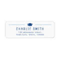 Blue Modern Typography Graduate Return Address Label | Zazzle