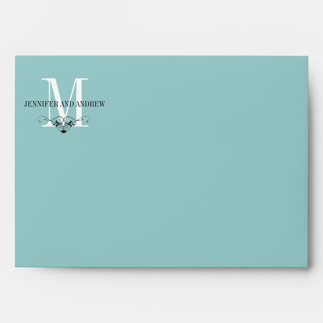 Blue Monogram Chandelier A7 Envelopes | Zazzle