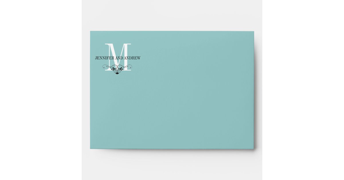 Blue Monogram Chandelier A7 Envelopes | Zazzle