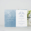 Blue Monogram Folded Wedding Ceremony Program | Zazzle
