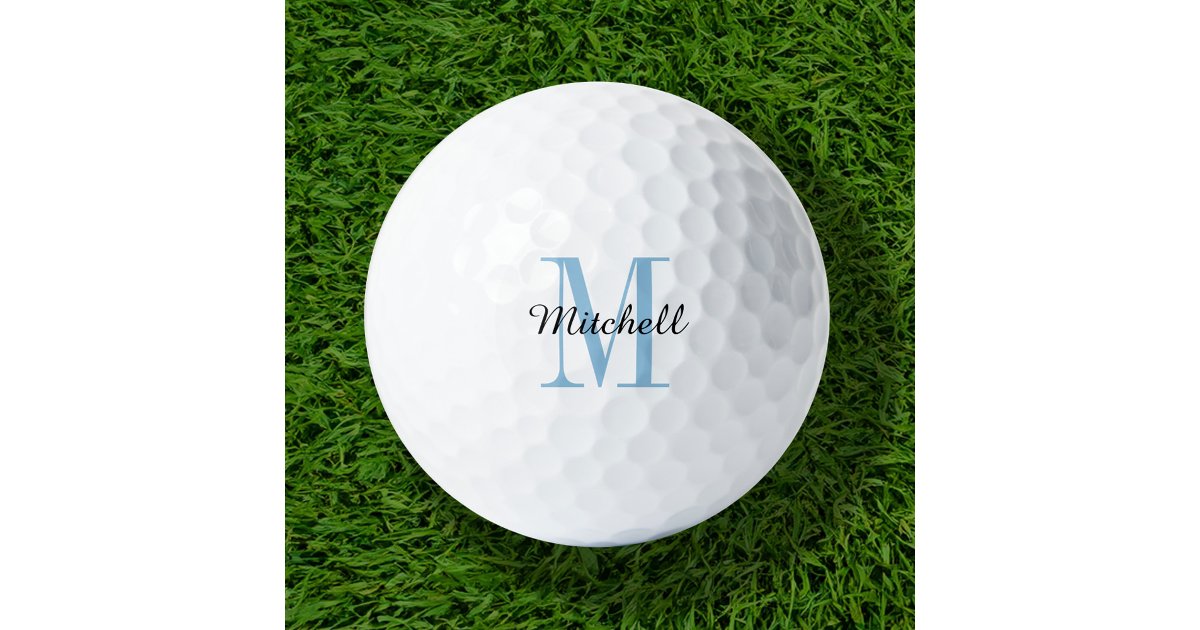 Blue Monogram Initial and Name Personalized Golf Balls | Zazzle