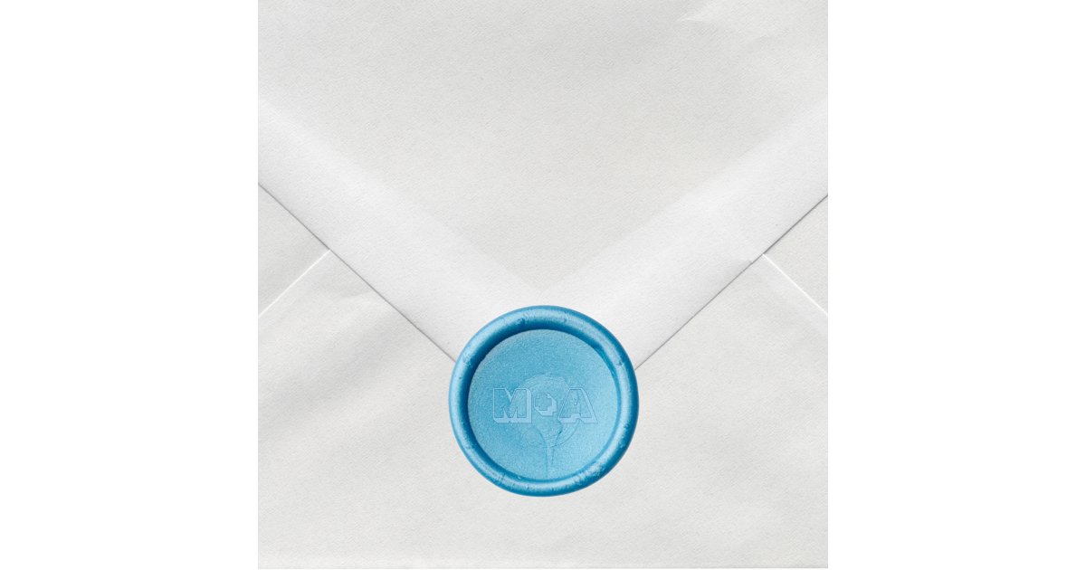 Blue monograms wedding wax seal stamp | Zazzle