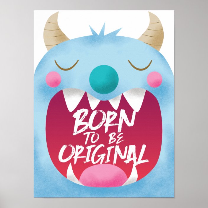 Blue Monster Boys Room Poster | Zazzle.com