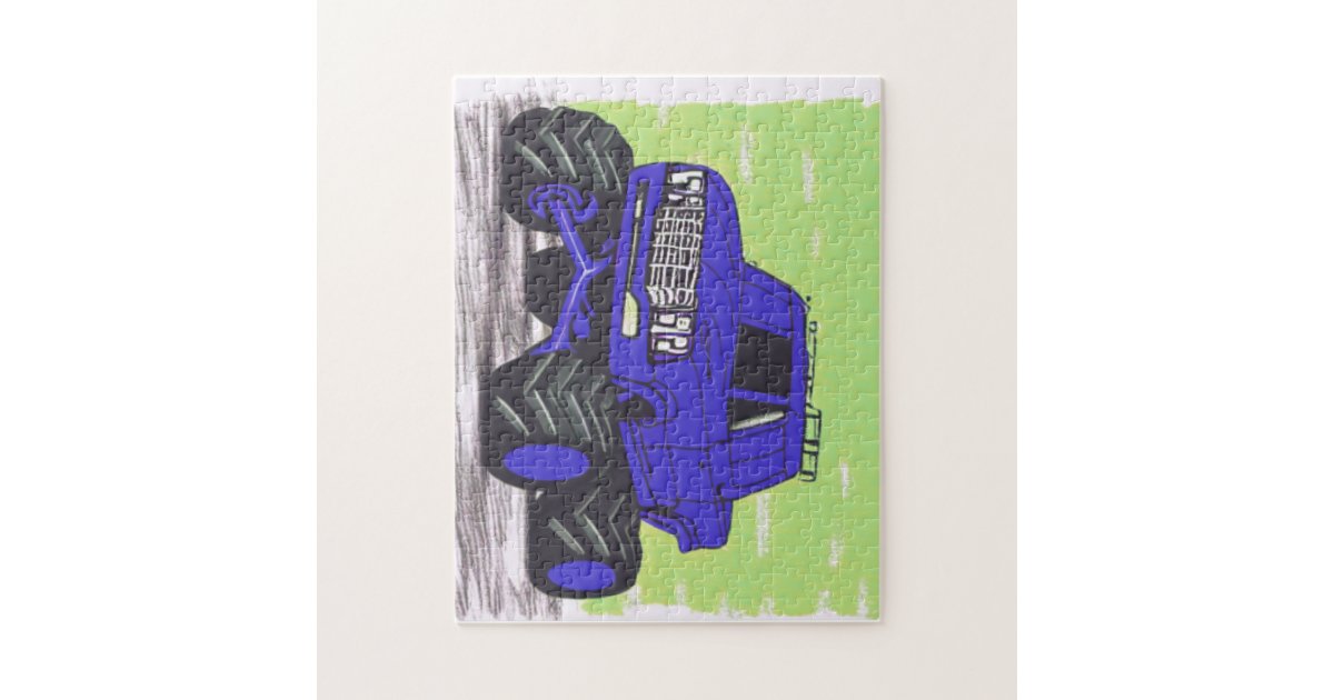 Blue Monster Truck Jigsaw Puzzle | Zazzle