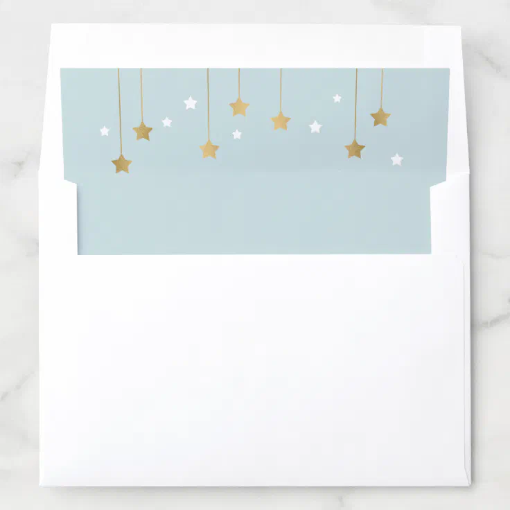 Blue Moon and Stars Envelop Liner | Zazzle