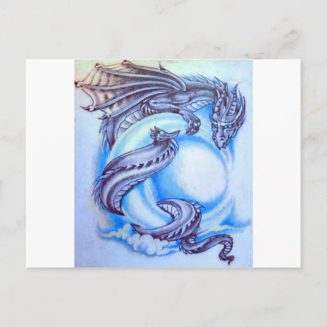 Blue Moon Dragon Postcard | Zazzle