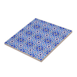 Blue Moroccan Geometric Pattern Tile | Zazzle