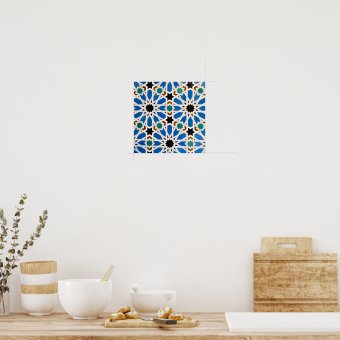 Blue Morrocan Mosaic Poster | Zazzle
