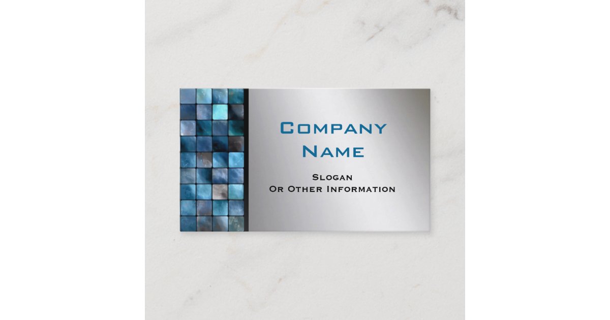 Blue Mosaic Tiles Business Cards | Zazzle