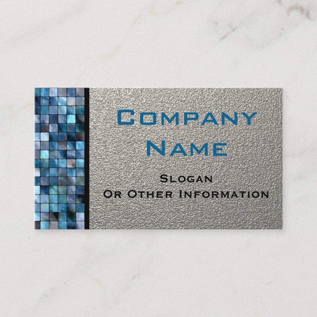 Blue Mosaic Tiles Business Cards | Zazzle