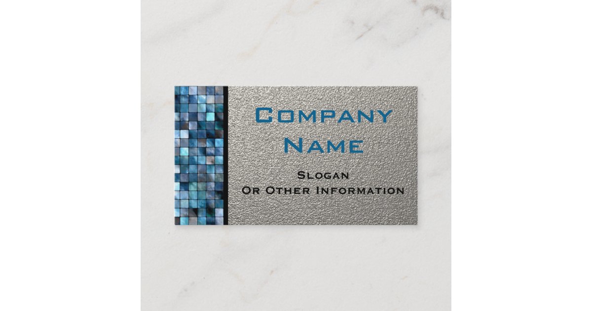 Blue Mosaic Tiles Business Cards | Zazzle