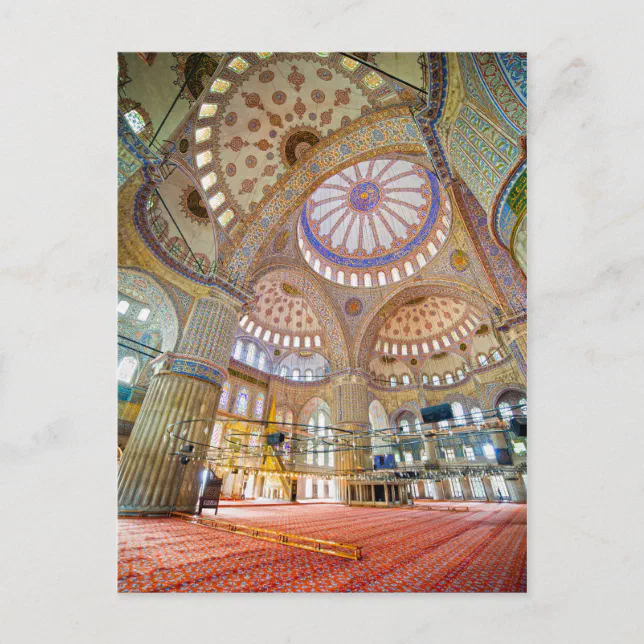 Blue Mosque Interior in Istanbul Postcard | Zazzle